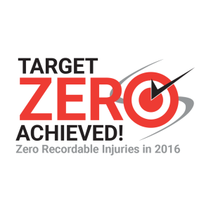 Target Zero Achieved Logo for zero recordable injuries in 2016 | Superheat